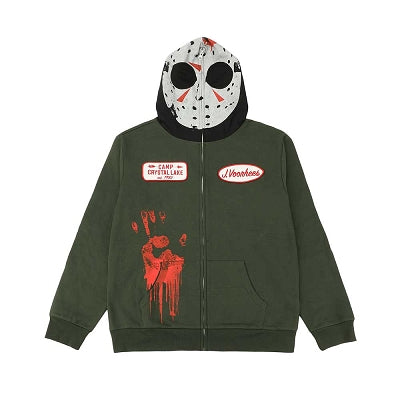 Friday the 13th Jason Voorhees Cosplay Zip-Up Mask Hoodie ñ Horror ...